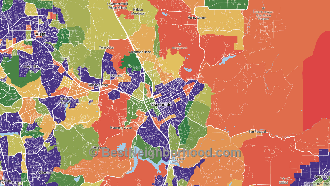 Escondido Ca Zip Code Map